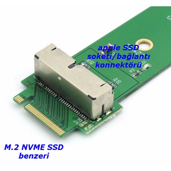 Apple Macbook 12+16 pin SSD to M.2 NVMe Dönüştürücü Adaptör (2013 sonu ...